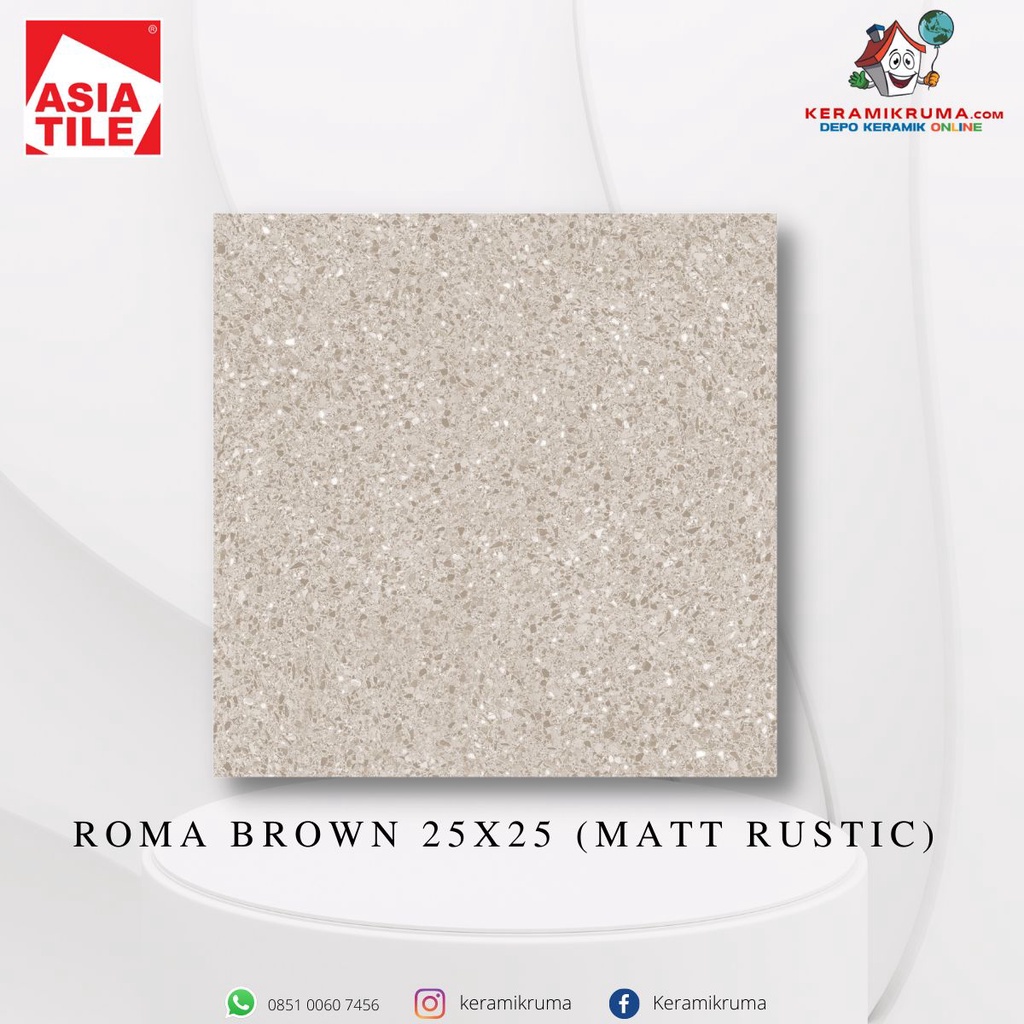 Jual Keramik Lantai Asia Tile 25x25 Roma Brown Matt Rustic Kasar ...