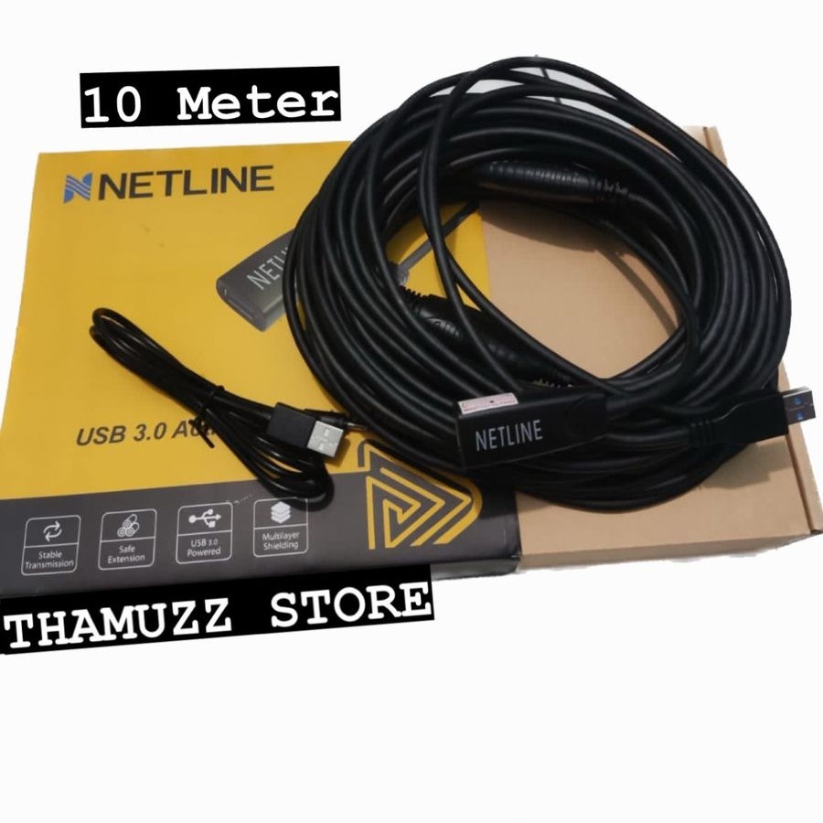 Jual Netline Kabel USB 3.0 Extension Active 10M Perpanjangan USB 10 Meter 3.0 | Shopee Indonesia