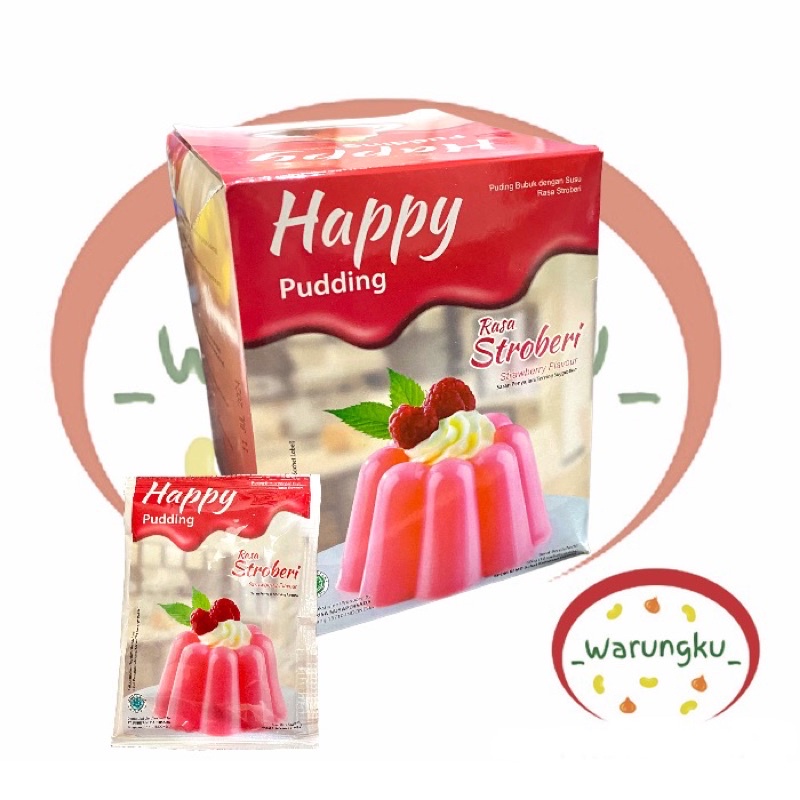 Jual HAPPY Pudding Rasa Stroberi 1pcs Strawberry Coklat Forisa Bubuk ...