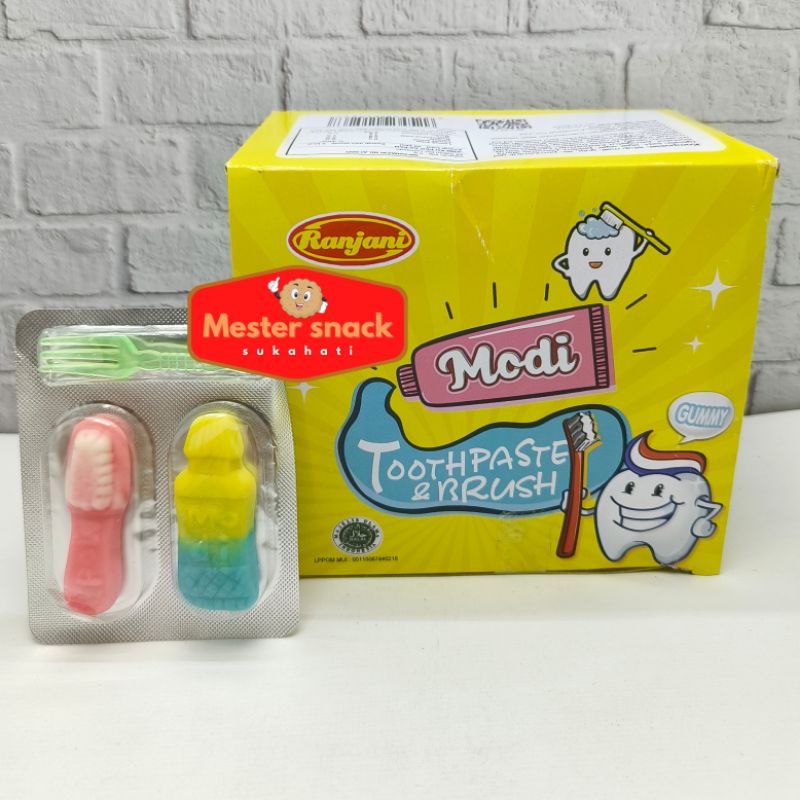 Jual Permen Modi ToothPaste & Brush (1 pack isi 24 pcs) | Shopee Indonesia