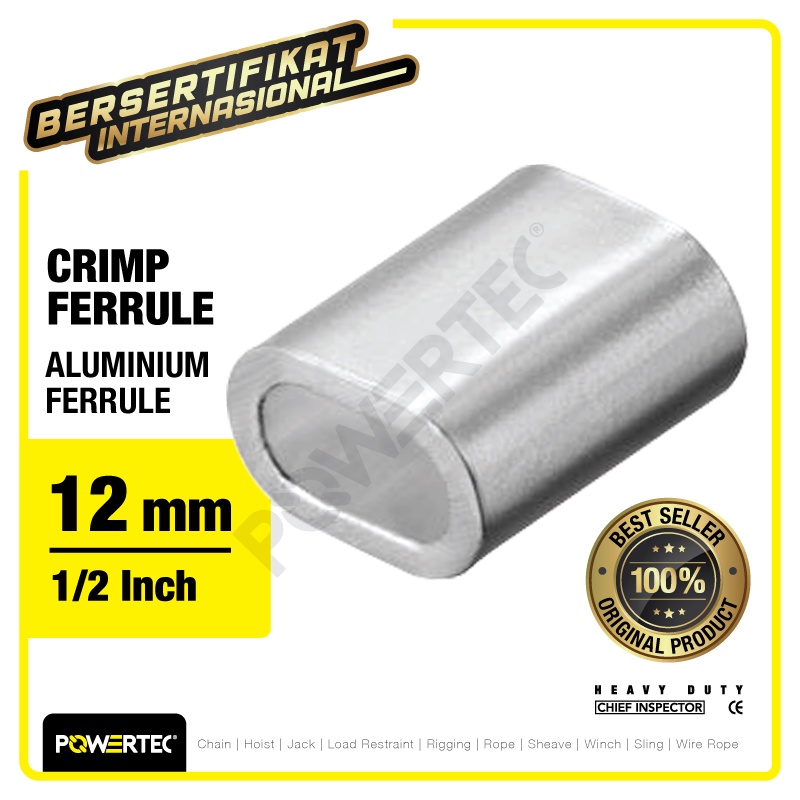 Jual POWERTEC Aluminium Ferrule / Crimp Ferrule 12mm | Shopee Indonesia
