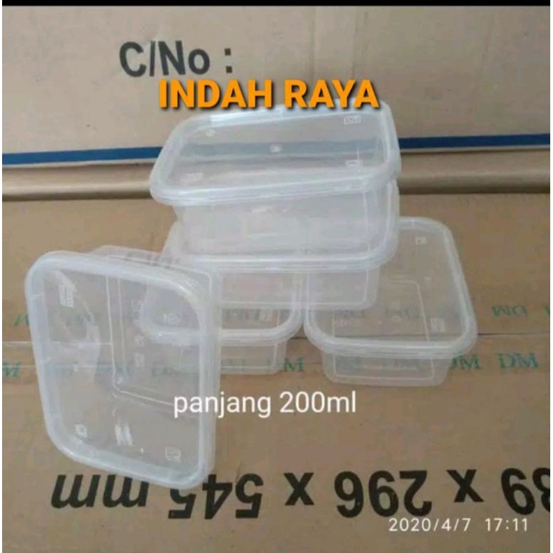 Jual Thinwall kotak panjang 200ml - 200ml isi 25 pcs - food container ...