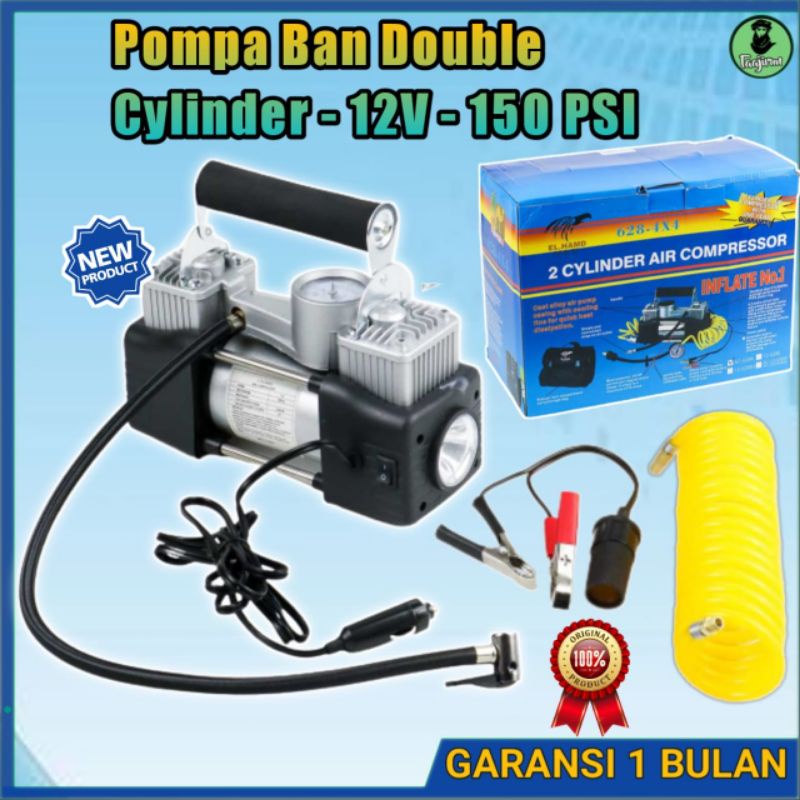 Jual ORIGINA OTOHEROES Pompa Ban Compressor Double Cylinder 12V 150 PSI ...