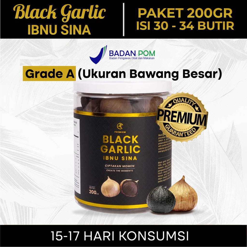 Jual (BAWANG TUNGAL) BAWANG HITAM BLACK GARLIC IBNU SINA 200gr / SOLO BLACK GARLIC BAWANG LANANG ...