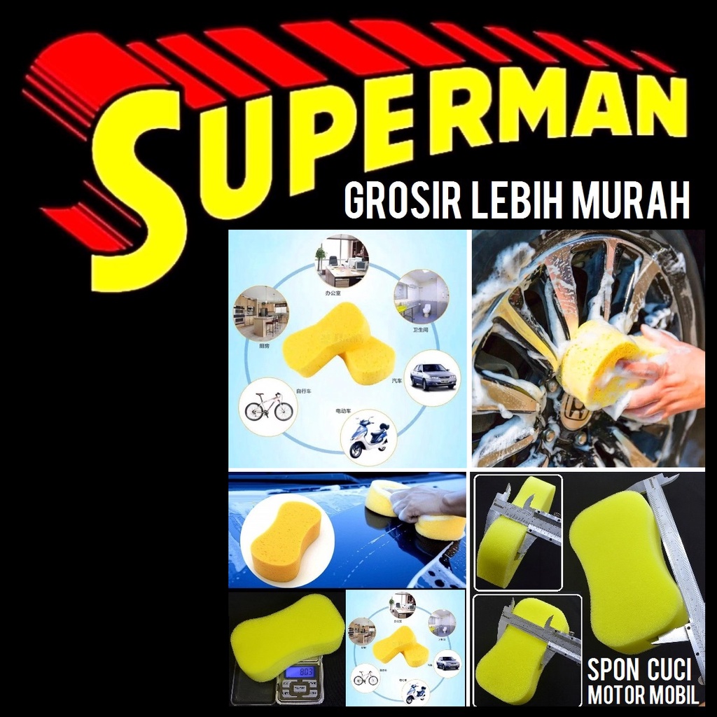 Jual M12 SPON CUCI MOTOR mobil busa spons sponge kuning tebal jumbo ...