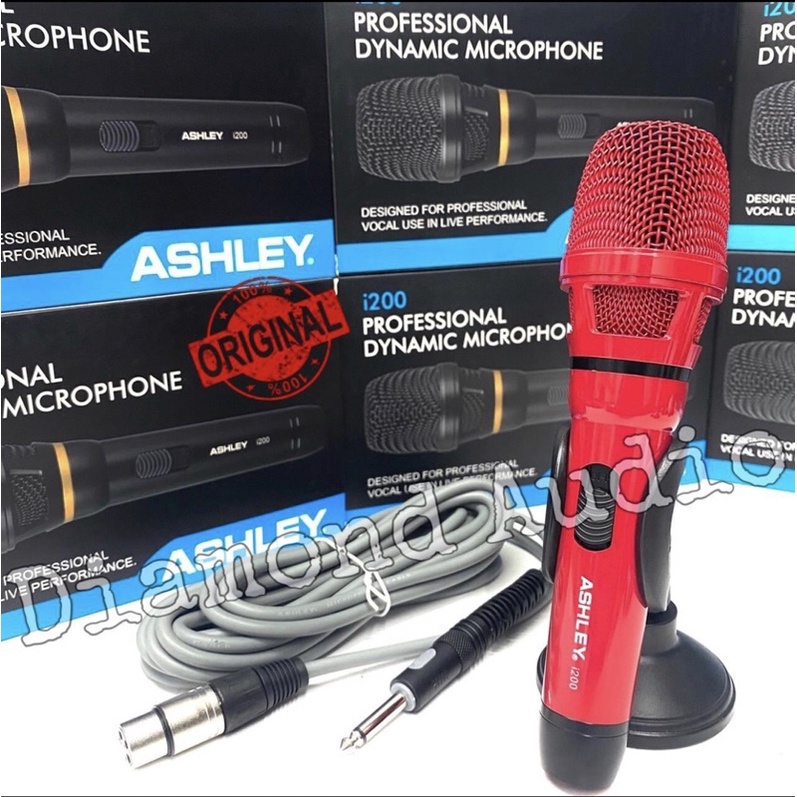 Jual Mic Kabel Ashley I200 Dynamic Original Microphone Genggam Cable I ...