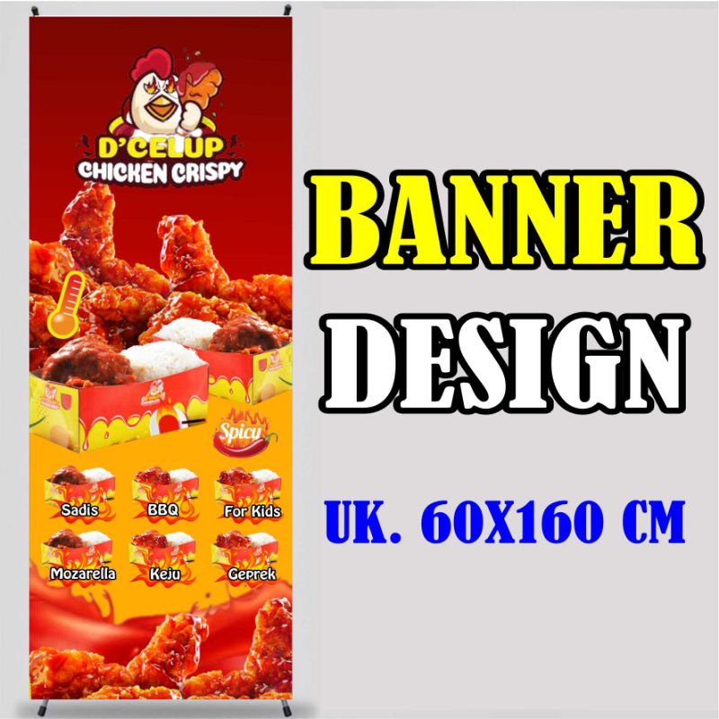 Jual Spanduk Banner Fried Chicken, D'celup Chicken, Murah Bagus ...