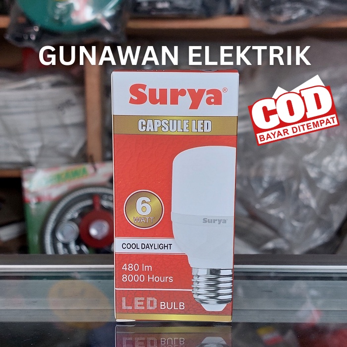 Jual LAMPU SURYA CAPSULE LED 6 WATT-CAHAYA PUTIH, GARANSI 1 TAHUN | Shopee Indonesia