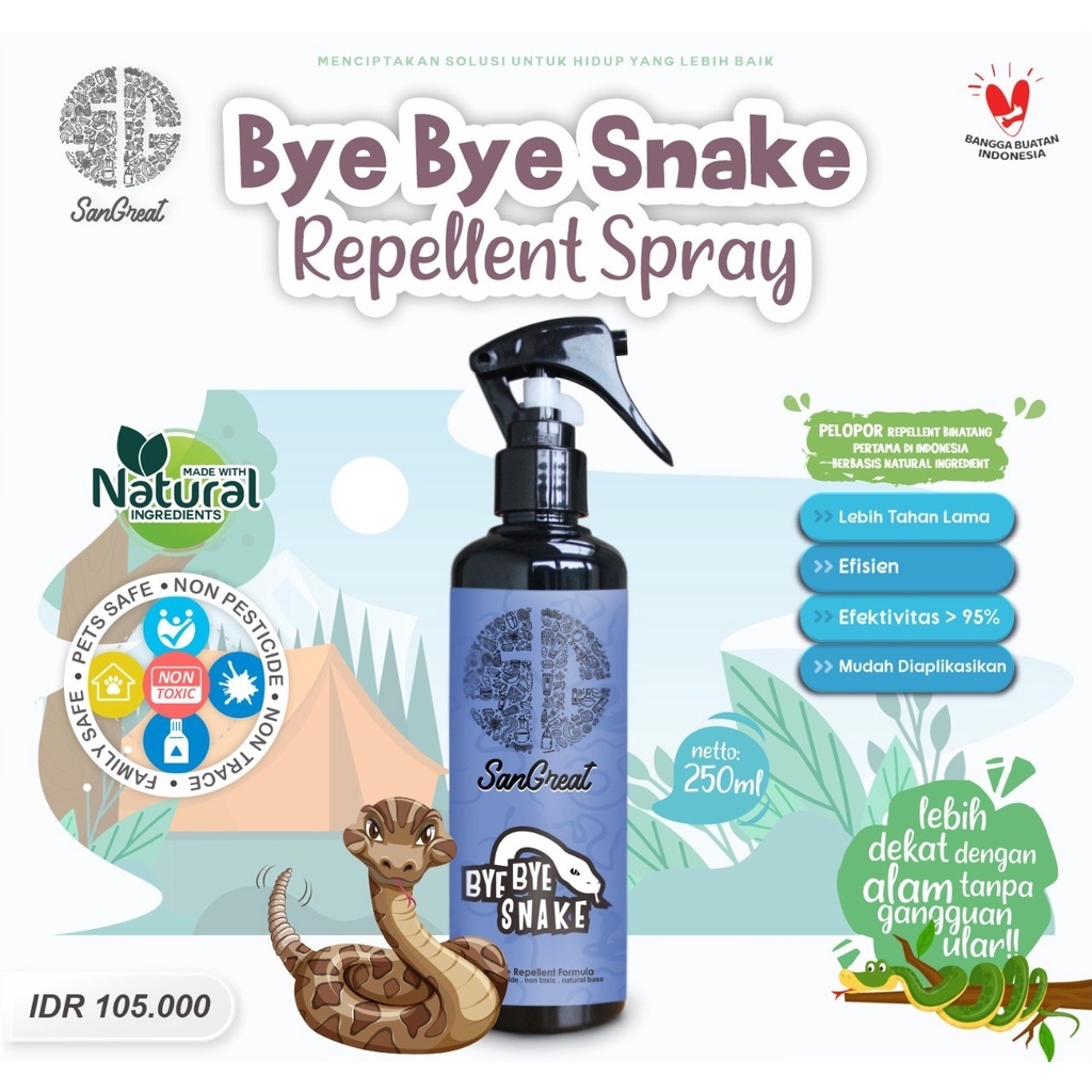Jual Bye Bye Snake Spray- Spray Pengusir Ular dan Mencegah Ular 250ml ...