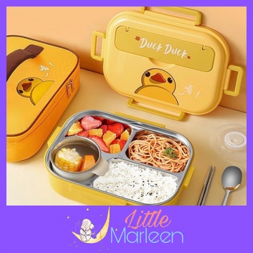 Jual Duck Lunch Box Stainless 4 Sekat + Lunch Bag / Kotak Makan Set ...