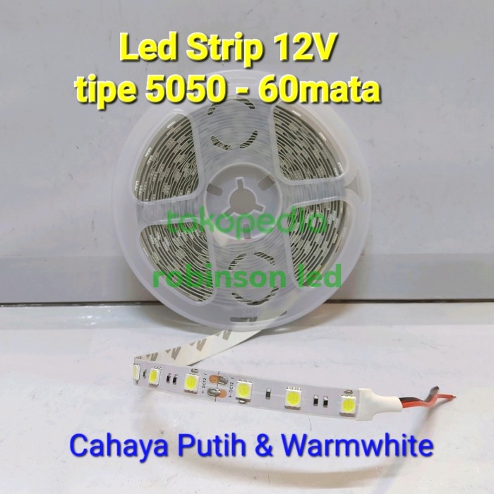 Jual Lampu Led Strip Flexible 12V Smd 5050 60Led 60Mata 60Lampu Indoor ...