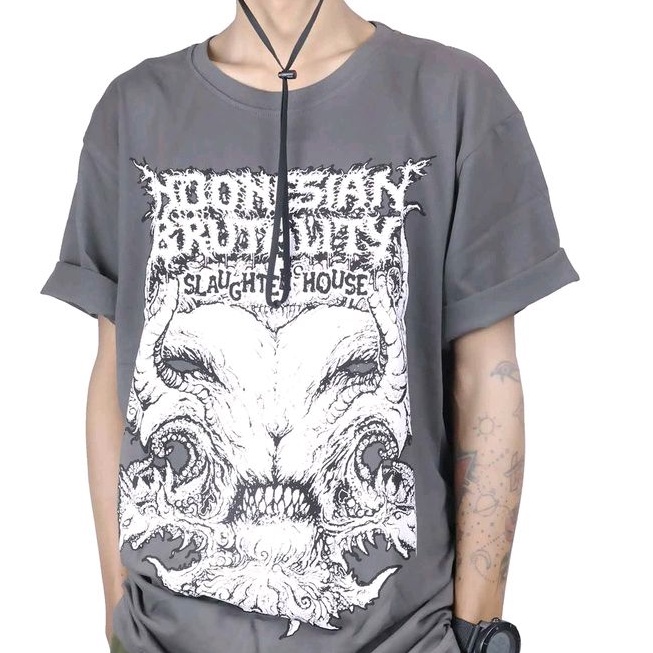 Jual Original Indonesian Brutality - Slaughter Grey Tshirt | Shopee Indonesia
