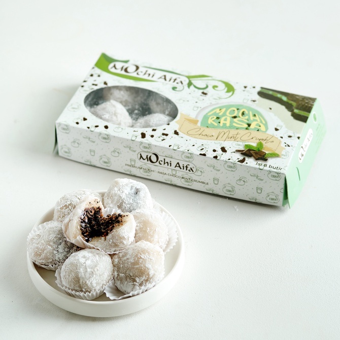 Jual Mochi Aifa Rasa Mint Choco Crumble dibalut sagu | Shopee Indonesia