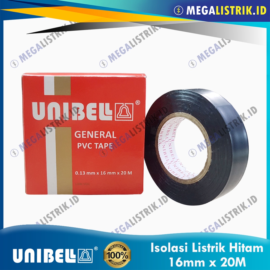 Jual UNIBELL ISOLASI LISTRIK HITAM / UNIBEL SELOTIP PVC TAPE / SOLASI ...