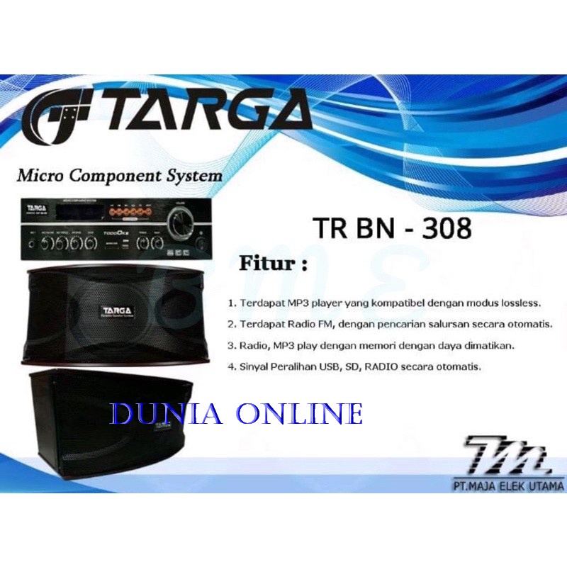 Jual paket Soundsystem targa bn-308 suara bass nya mantap vocal gak ...