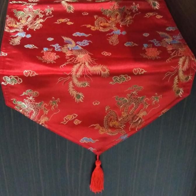 Jual TAPLAK MEJA TAMU MOTIF NAGA & HONG / TABLE RUNNER / TAPLAK MEJA ...