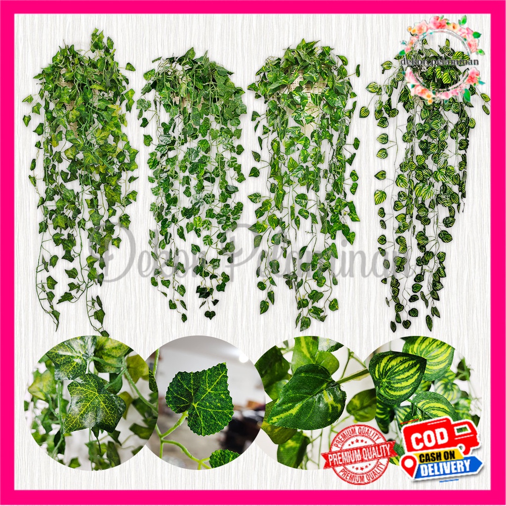 Jual COD DAUN RAMBAT JUNTAI TANGKAI ANGGUR DEKORASI/PALSU PLASTIK ...