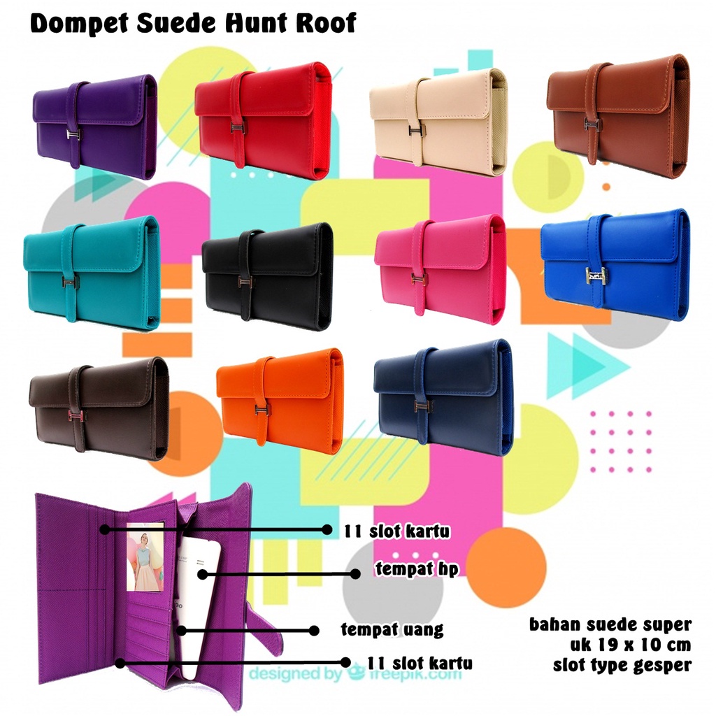Jual Dompet Kulit lipat Hp Hunt Roof Suede | Shopee Indonesia