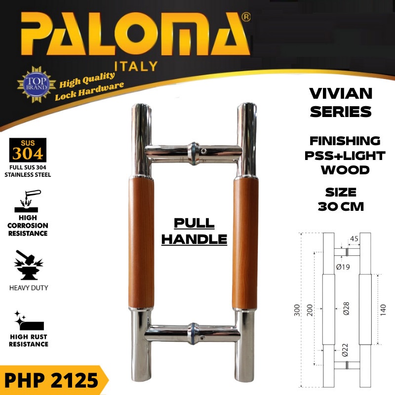 Jual PHP 2125 PALOMA PULL HANDLE 30CM STAINLESS SUS 304 TARIKAN HANDLE ...