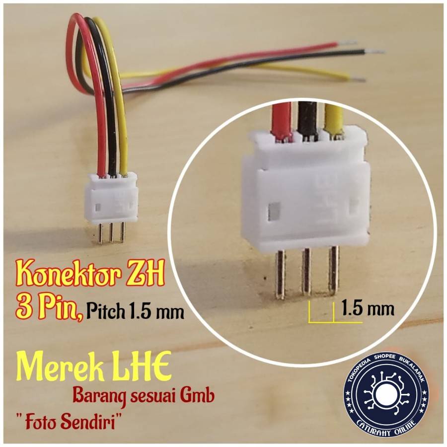 Jual Konektor ZH 3 Pin A1501 LHE kabel pitch 1.5 White Housing Socket jst | Shopee Indonesia