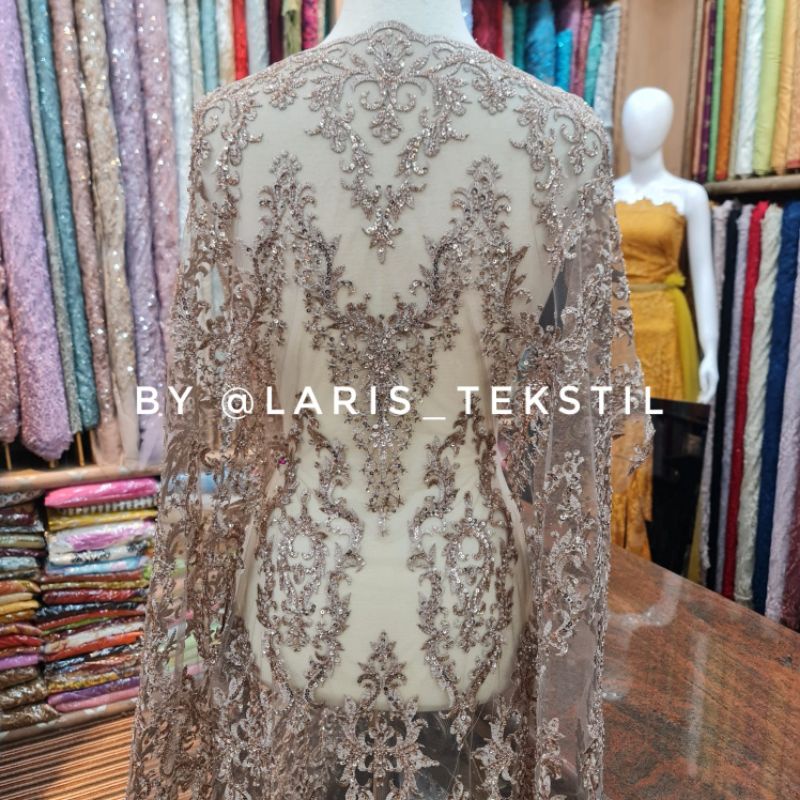 Jual Bahan Kebaya Tulle Embroidery Payet (harga per meter) | Shopee ...