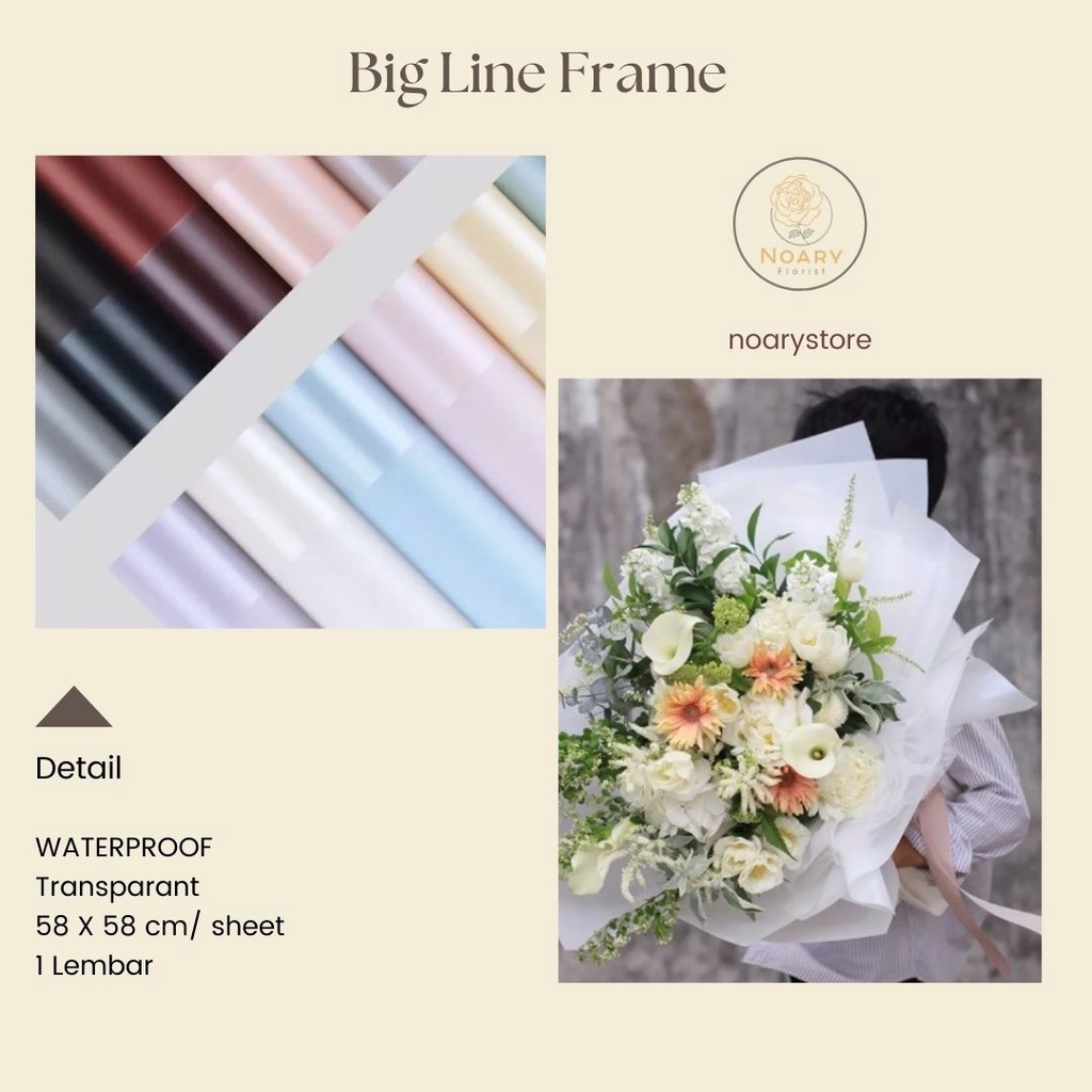 Jual Big Line Frame Kertas Bunga Wrapping Cellophane Paperwrap Buket ...
