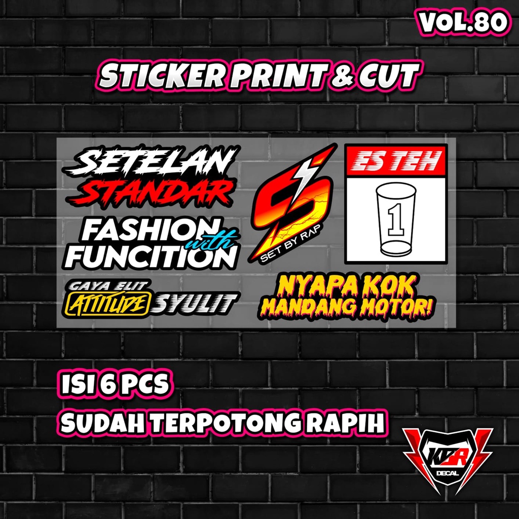 Jual Stiker Racing Pack Print Cut Viral Vol 80 Terbaru Stiker Motor ...