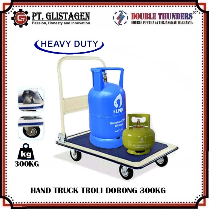 Jual Trolleyku Dt Hand Truck Troli / Gerobak Besi 300Kg Double Thunders ...