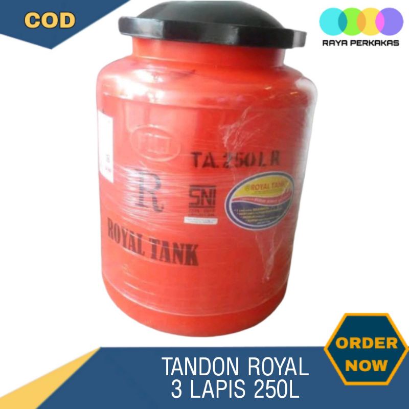 Jual Tandon Toren Royal Tank 250 liter 3 lapis Malang Bonus Mor tandon ...
