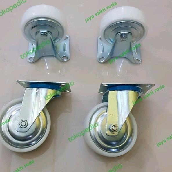 Jual Roda Troley / grobak Nilon 4 inch (2muter 2lurus) | Shopee Indonesia