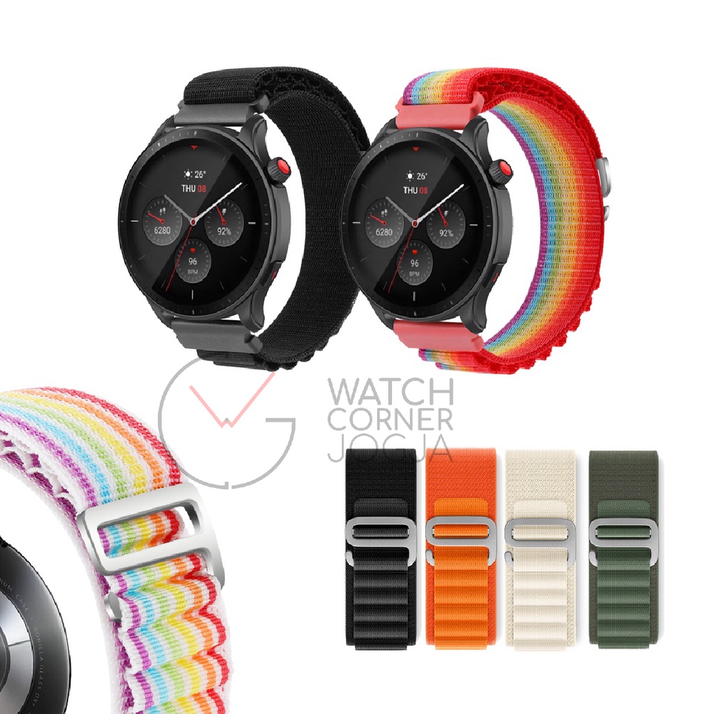 Jual Tali Strap Nylon Alpine 20mm 22mm Amazfit Bip 3 GTS 2 GTS 4 GTR 4 ...