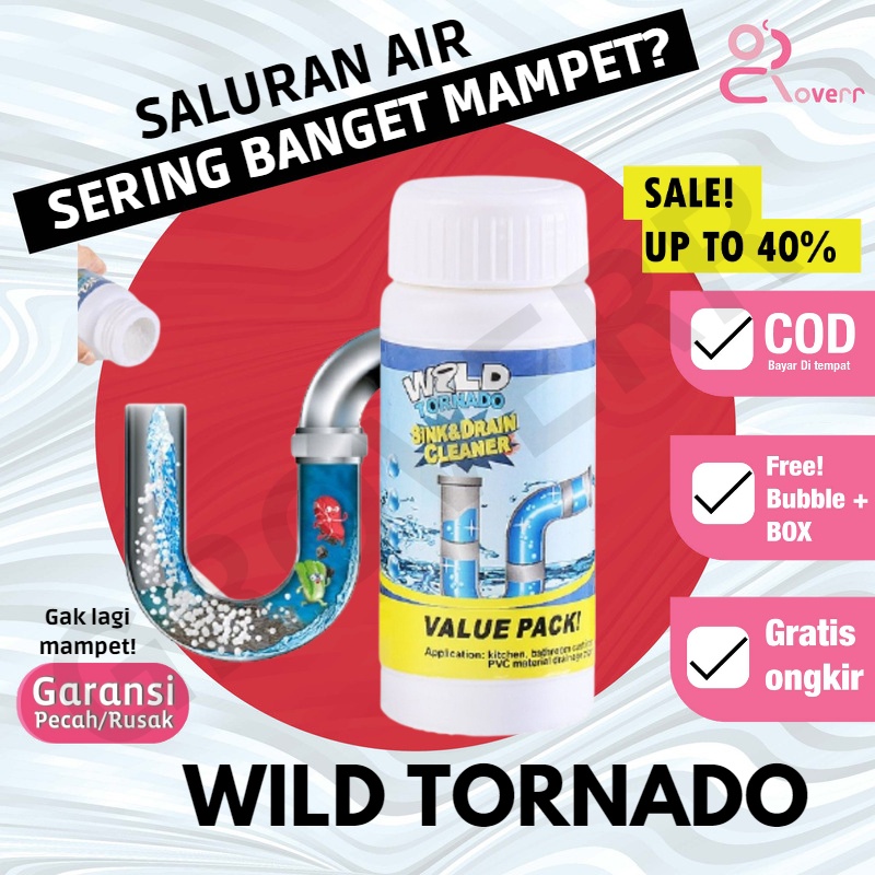 Jual Wild Tornado Bubuk Pembersih Pelancar Saluran Pipa Air WC Wastafel Dapur Kamar mandi Toilet ...