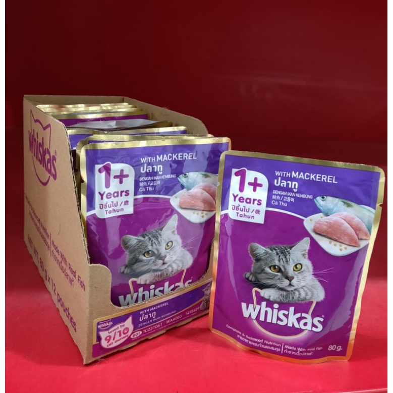 Jual whiskas pouch 1+ Mackerel 12pcs | Shopee Indonesia