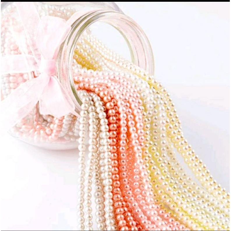 Jual (part 3)mutsin berat 4mm 6mm 8mm mutiara sintetis string warna ...
