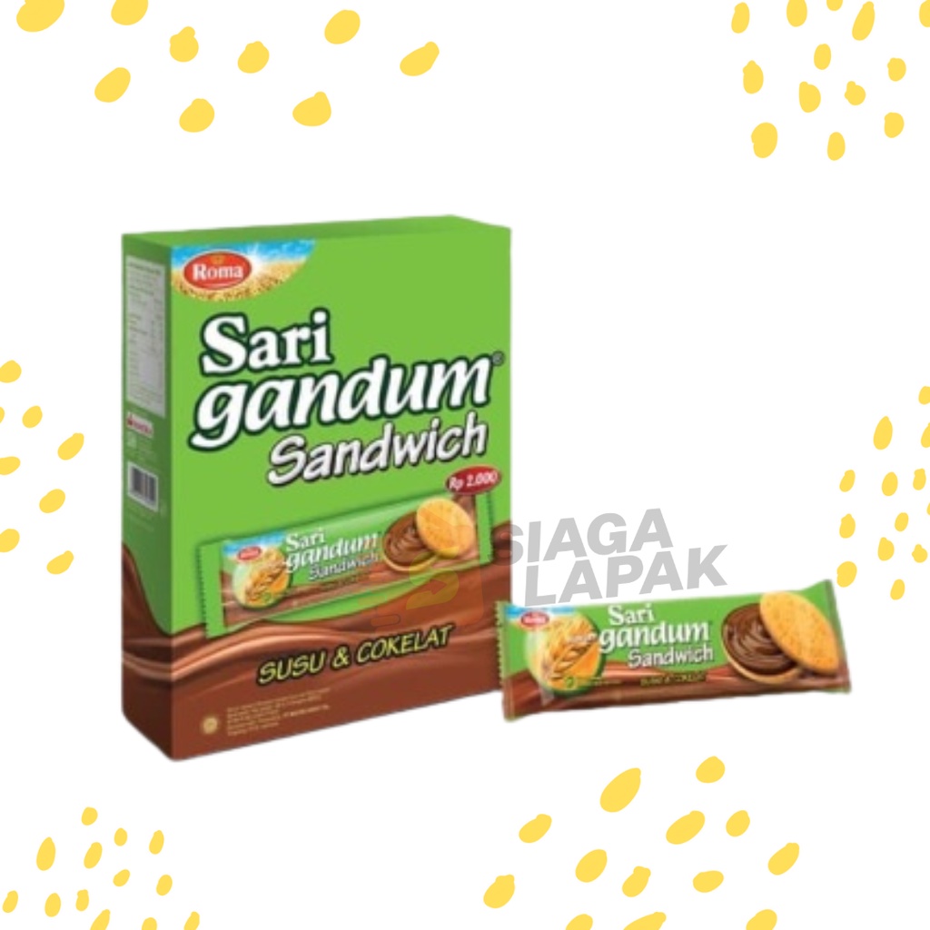 Jual Sari Gandum Sandwich Coklat ECERAN 1 PCS Biskuit Roma [BELI BANYAK ...