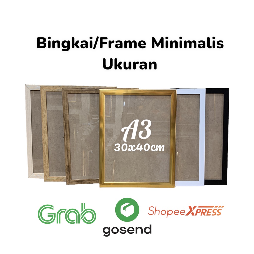 Jual BINGKAI FOTO A3 30x40/ PIGURA A3/ FRAME FOTO A3 MINIMALIS PUTIH ...