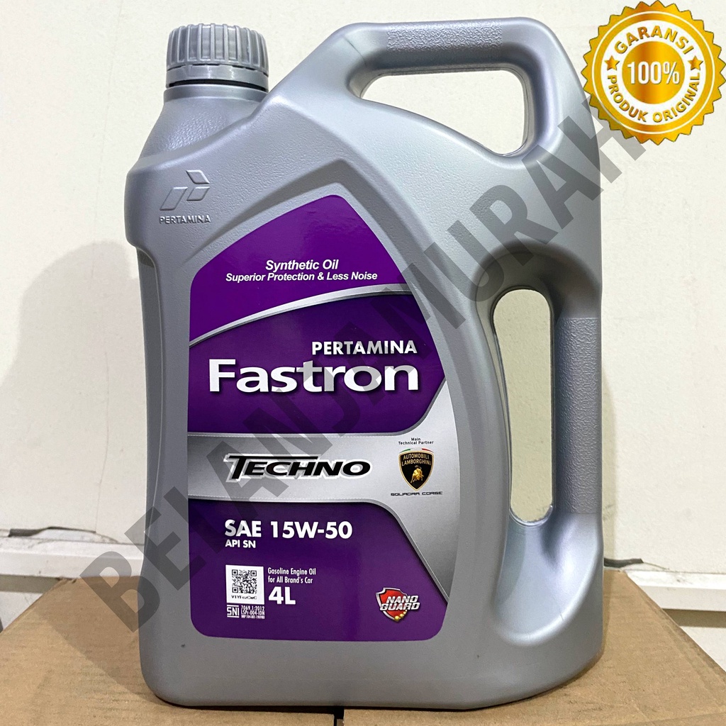 Jual Oli Pertamina Fastron Techno Ungu 15w-50 API SN 4 Liter/ Galon 100 ...