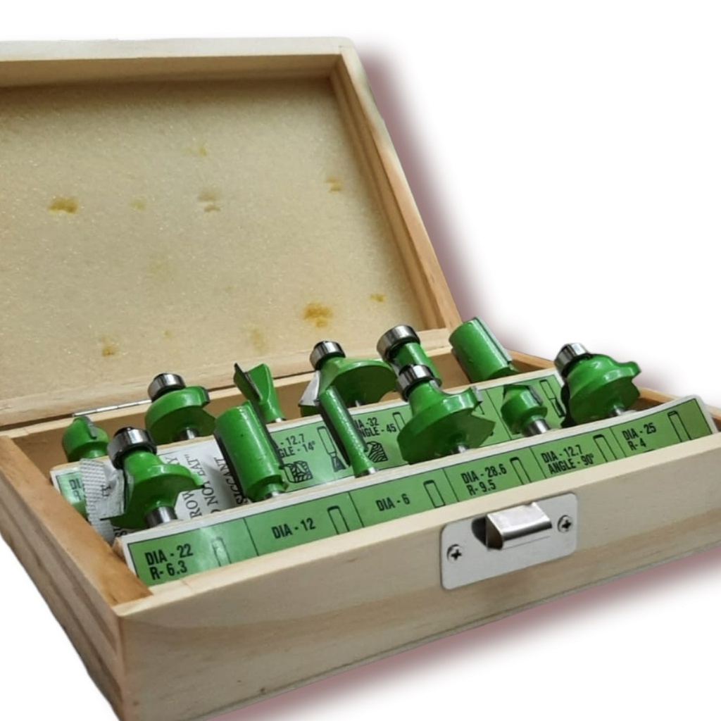 Jual Mata Profil Set 1/4 inch Ryu Router Bits Set 12 pcs Ryu 1/4 ...