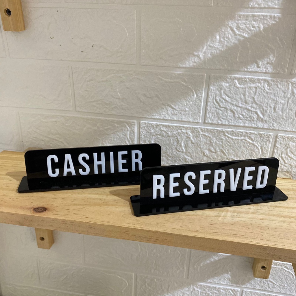 Jual Reserved, Cashier Sign | Acrylic Timbul - Laser Cut - Custom ...