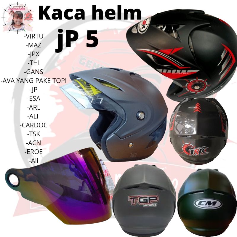 Jual kaca helm jp 5 polos tsk Ali M2 RX ARL Takashi Cardox kbr AMC TGP pelangi terang CLEAR ...