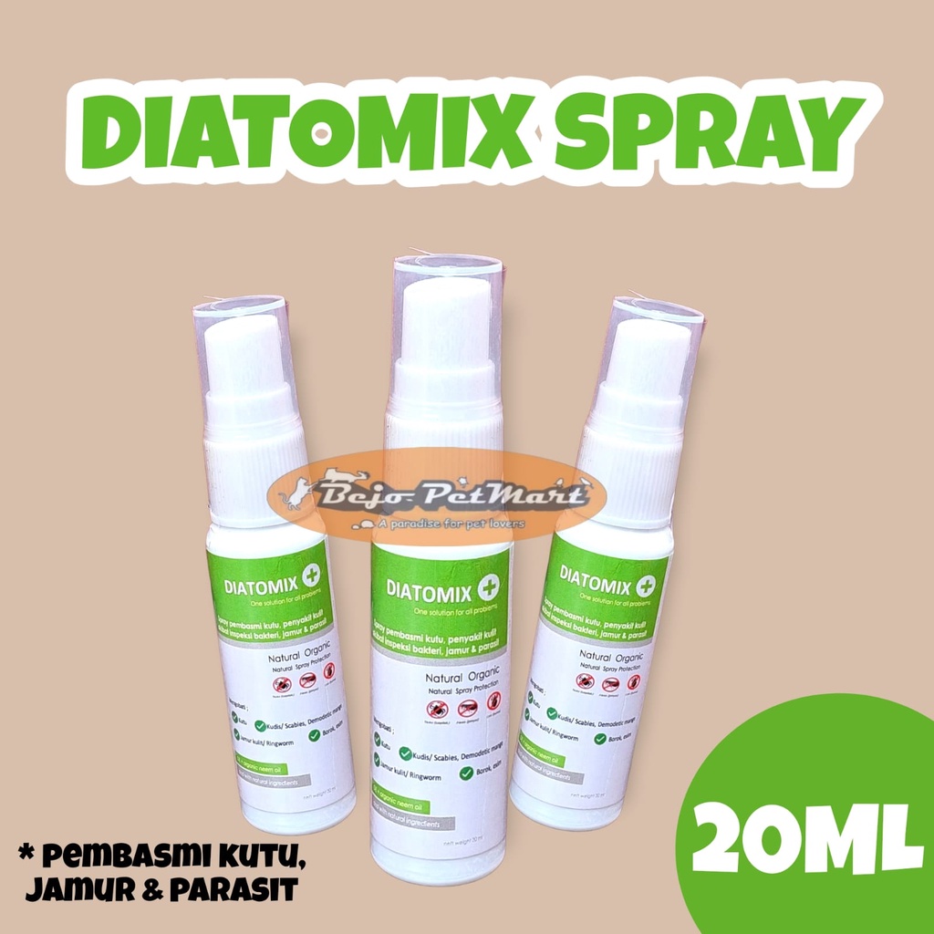Jual Diatomix Obat Spray Kutu Scabies Demodex Borok dan Jamur Kucing Anjing - 20ml | Shopee ...