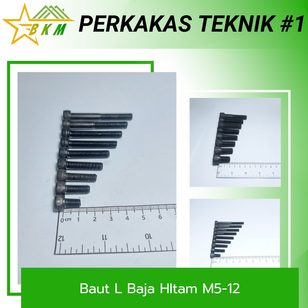 Jual Baut Baja Hitam L5 10-50mm | Shopee Indonesia