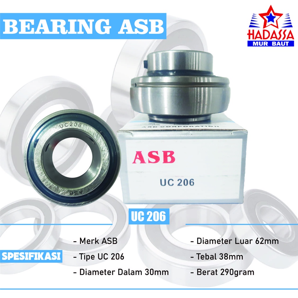 Jual Ball Bearing ASB UC 206 | Shopee Indonesia