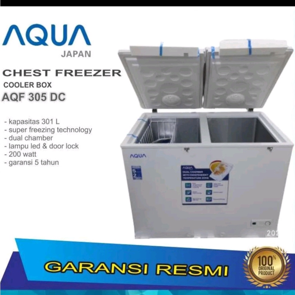 Jual KULKAS BOX CHEST FREEZER 301 LITER AQUA TYPE AQF 305 DC | Shopee ...