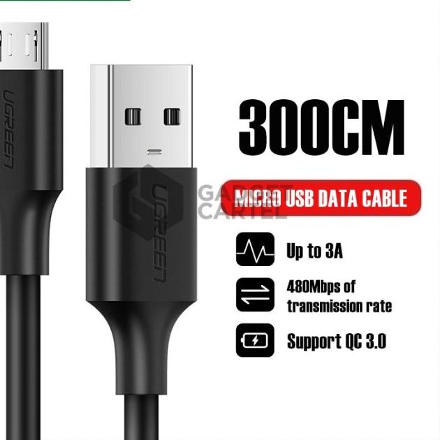 Jual UGREEN 60827 KABEL MICRO USB 3M FAST CHARGING CHARGER SAMSUNG ...