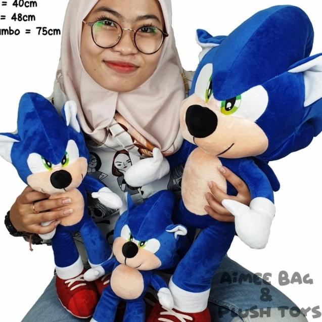 Jual Boneka SONIC THE HEDGEHOG Jumbo (Tinggi 75cm) - Sonic Biru ...