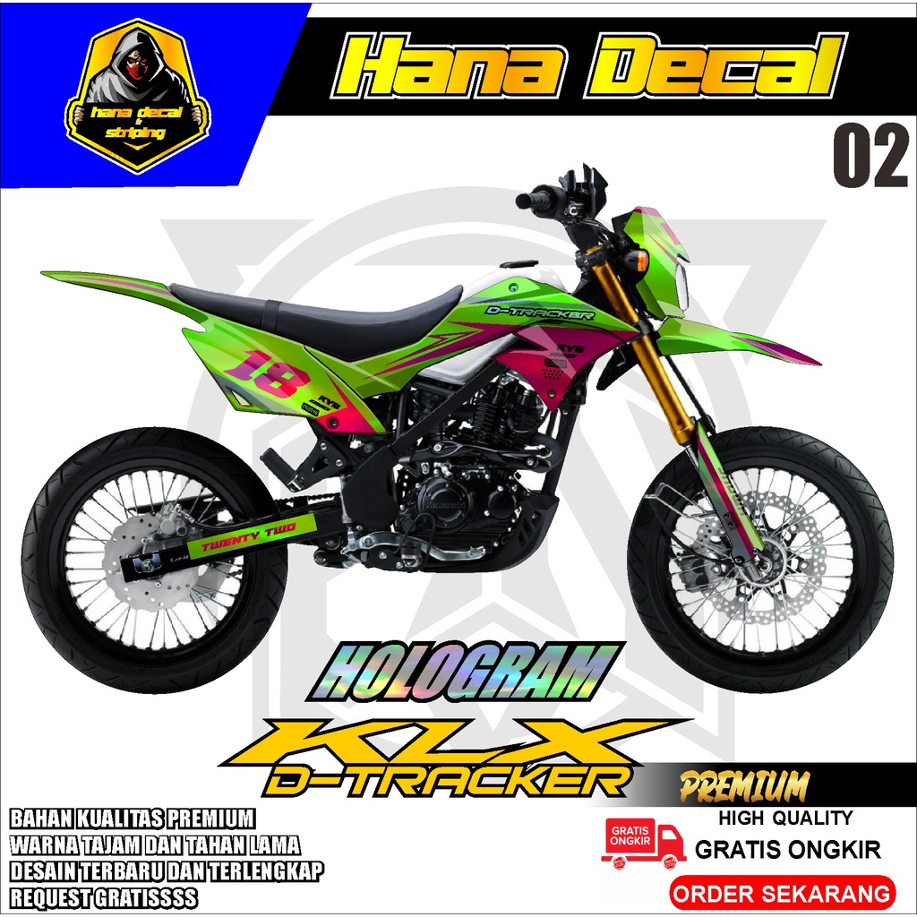 Jual Decal Sticker - Dekal Stiker hologram Striping Motor Kawasaki Klx ...