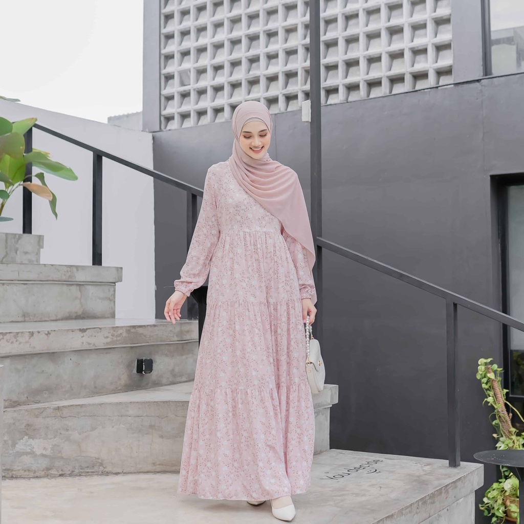 Jual Le Khari Esha Dress Bahan Rayon Viscose Gamis Homedress Busui Size ...