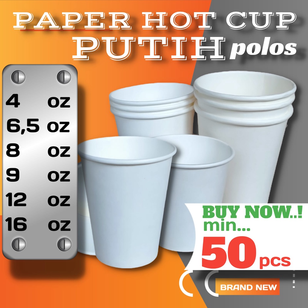 Jual Paper Cup Polos Putih Papper Peper Tempat Gelas Cangkir Mug Cup Kopi Teh Susu Wedang Jahe ...