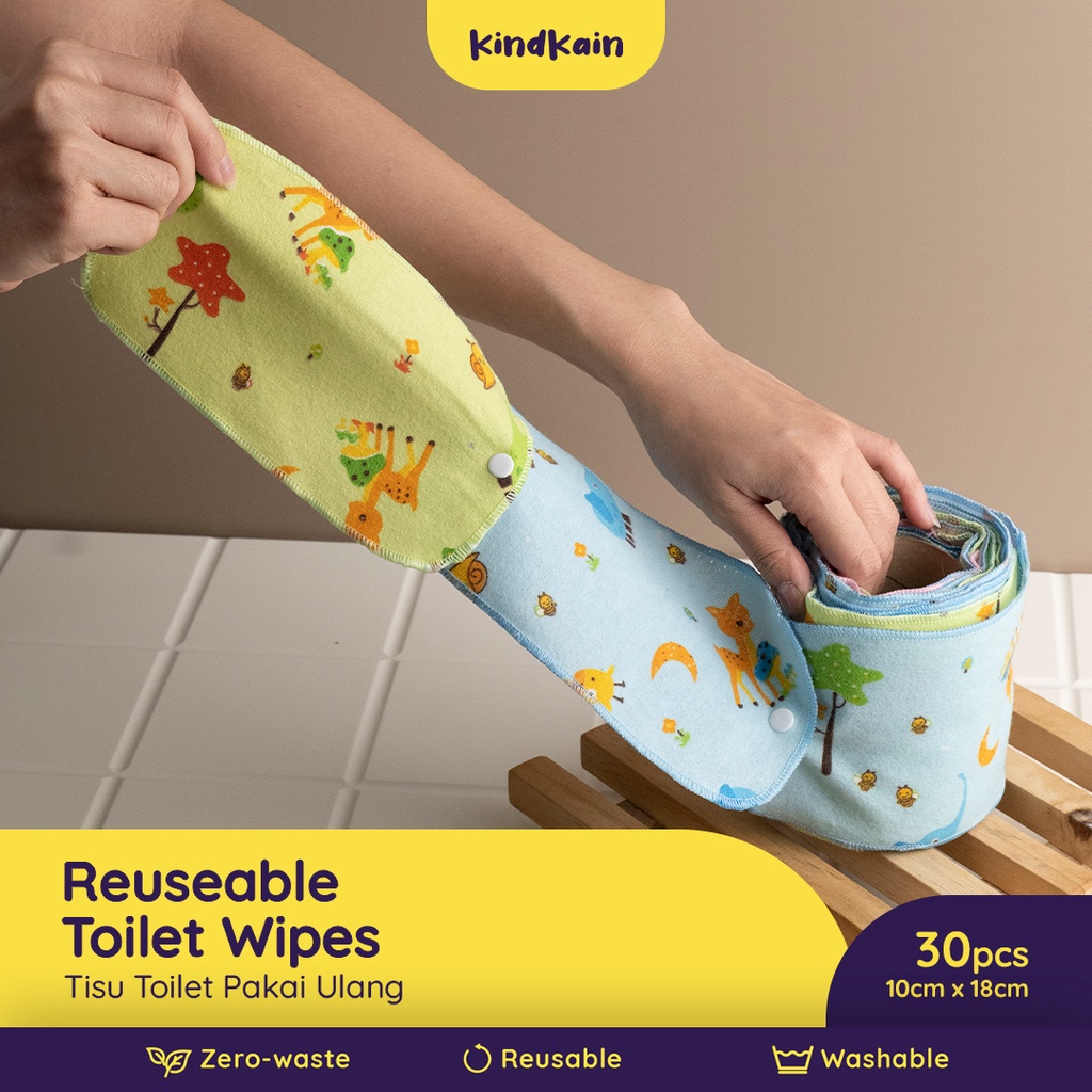 Jual Kindkain Tisu Toilet Kain Cuci Pakai Ulang Reusable Toilet Wipes ...